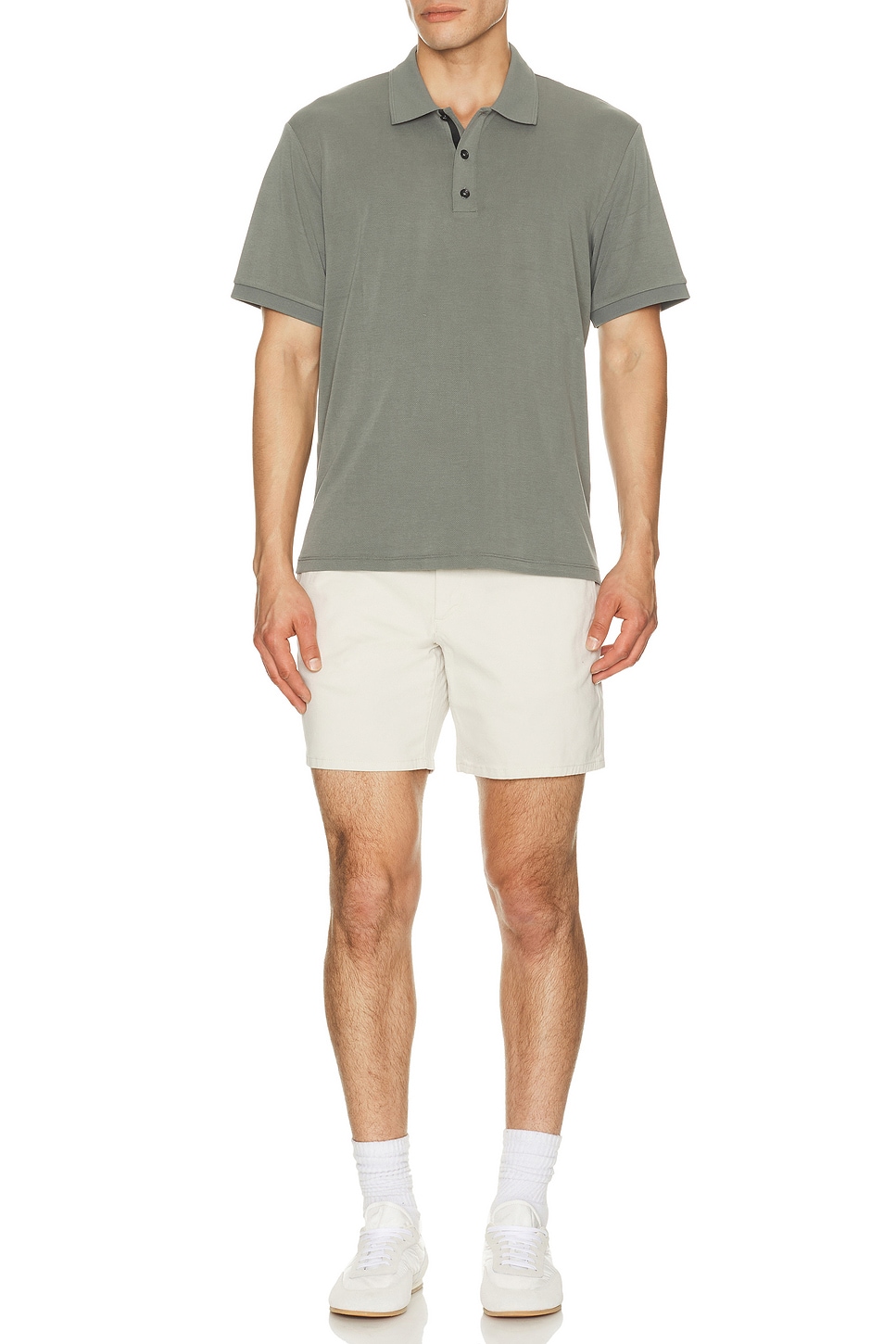 RAG & BONE rag & bone tech pique slim polo in grey